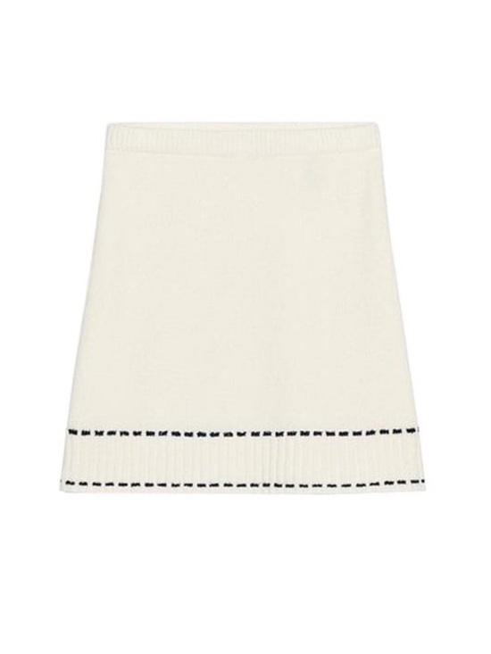 Zara | Skirts | Zara Mini Topstitched Whiteblue Skirt | Poshmark